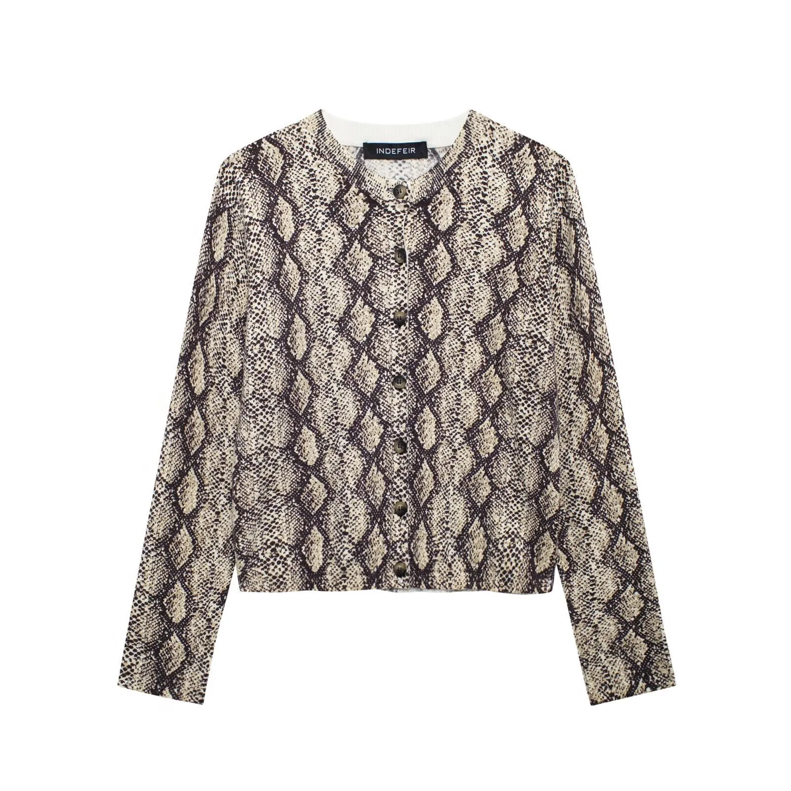 Women's Knitted Animal Print Cardigan Sweater Jacket - Fall Fashion ...