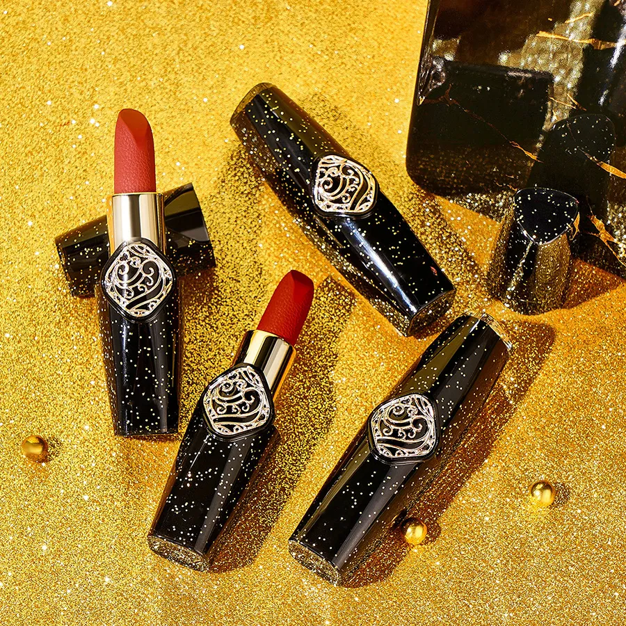 DHgate.com:Matte Lipstick Set - 4 Colors Black Crystal Soft Light Mist ...