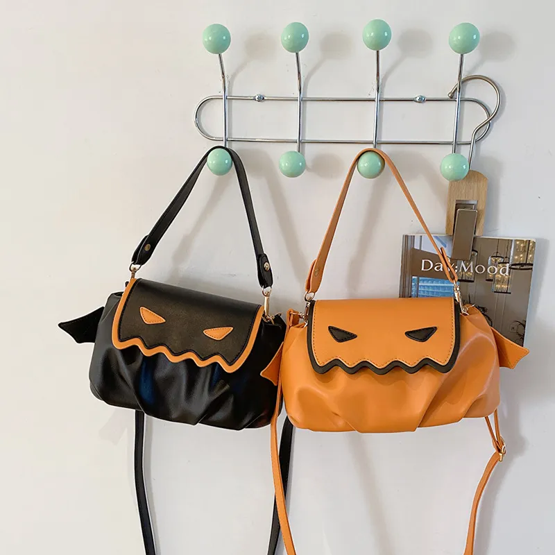 Halloween Pumpkin Shoulder Bag - Fun Fashion Contrast Color Crossbody ...