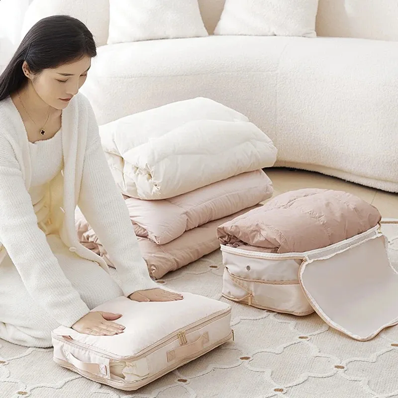 Compressed Cube With Transparent Window And Comforter Winter Clothes ...