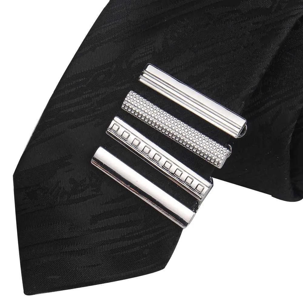 Silver Tie Clip for Men - Classic Alloy Tie Bar with Crystal Enamel ...