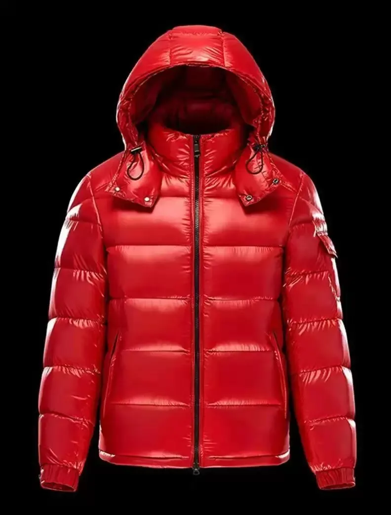 Moncleezy Men's Winter Red Puffer Jacket With Arm Scan And Designer ...