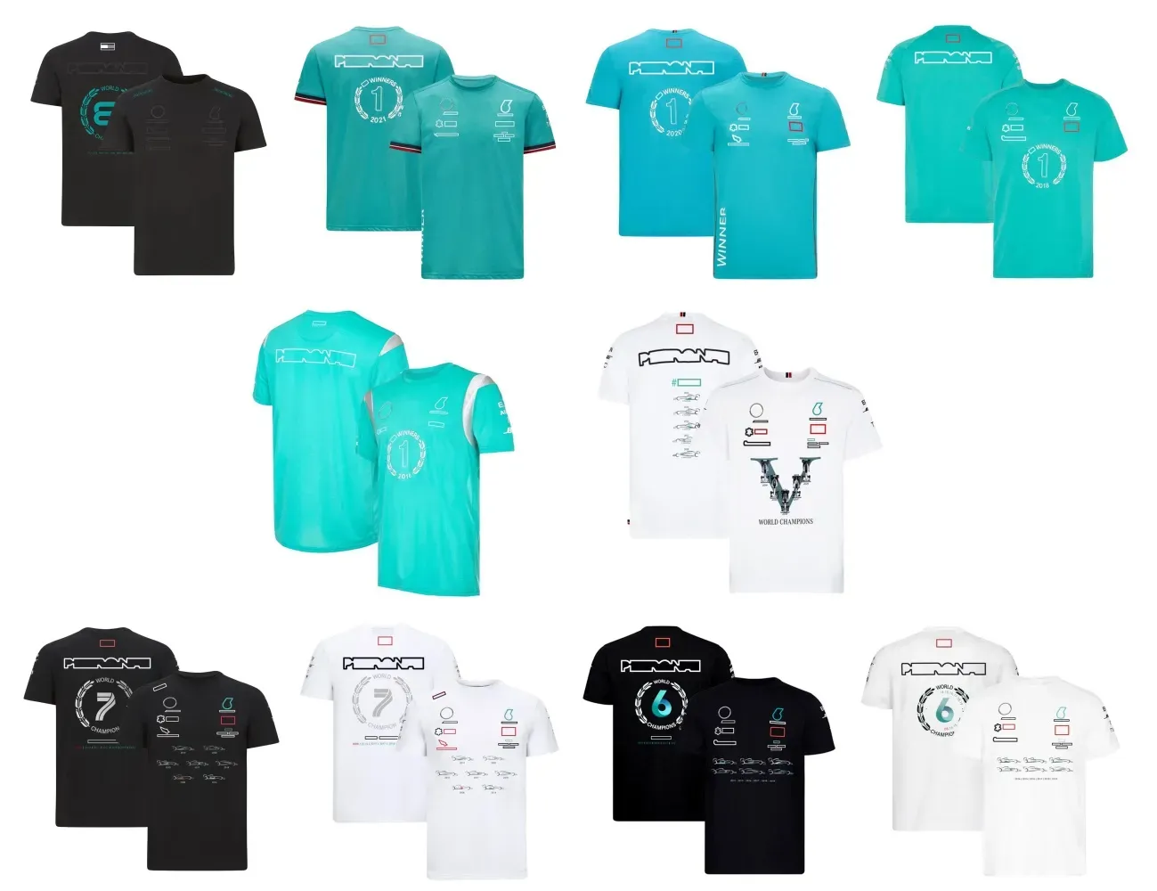 Custom F1 Car Logo Round Neck Short Sleeved Racing Shirts Co Branded ...