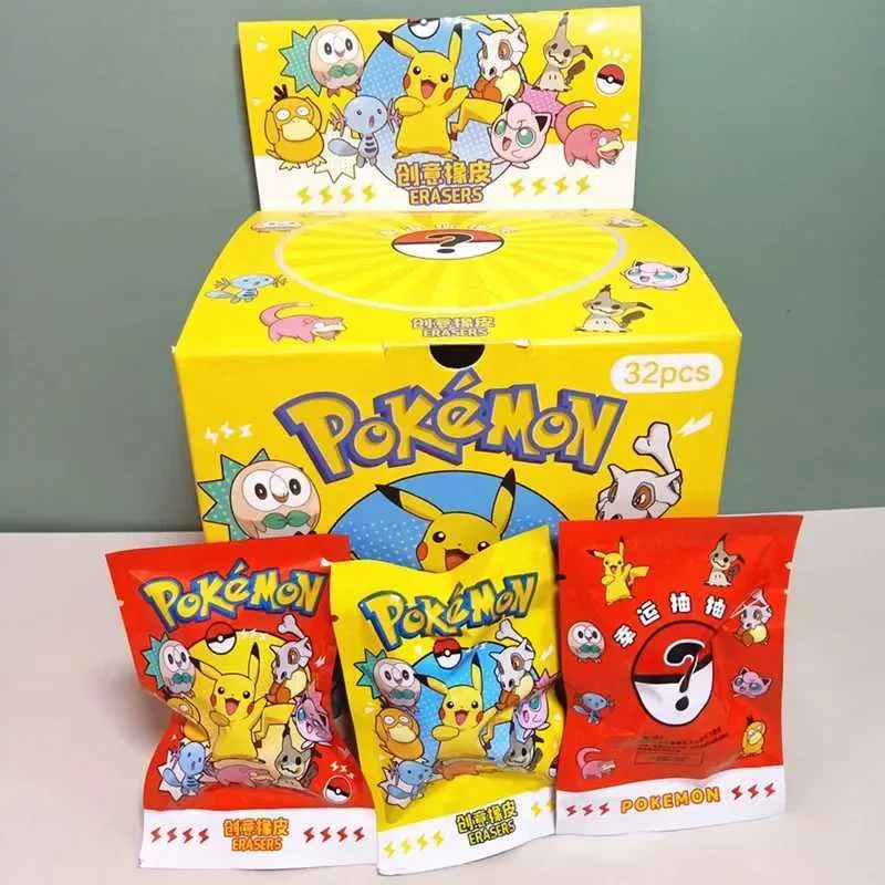 Blind Box 32 Blind Box Pok Mon Elf Little Monster Blind Bag Eraser Cute ...