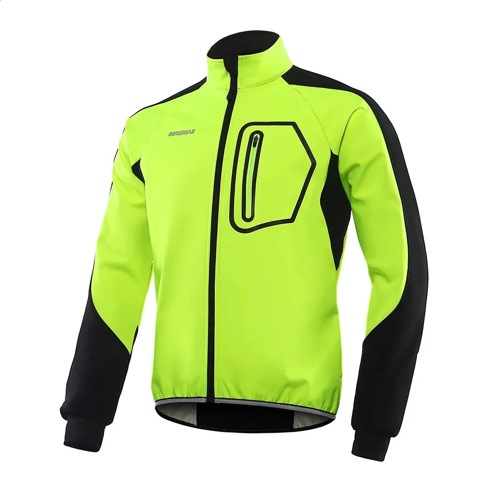 Men's winter soft shell bicycle jacket with mandarin collar windproof ...
