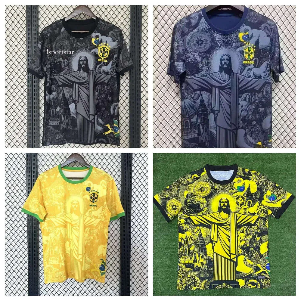 2025 2024 Brazils Soccer Jerseys Jesus Goddess Christ The Redeemer Kit ...