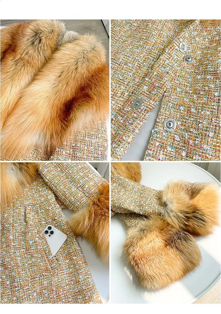 OFTBUY Women's Long Wool Blend Winter fur coat with OFTBUY Women's Long Wool Blend Winter fur coat with