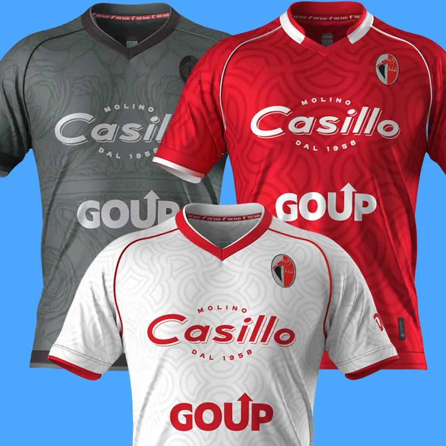 SSC Bari Men's Vintage Soccer T Shirts 24/25 SOTTA, W.CHEDDIRA, D ...