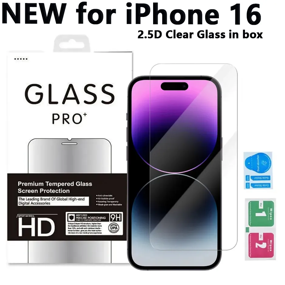 Clear Tempered Glass Unbreakable Phone Screen Protector For IPhone 16 ...