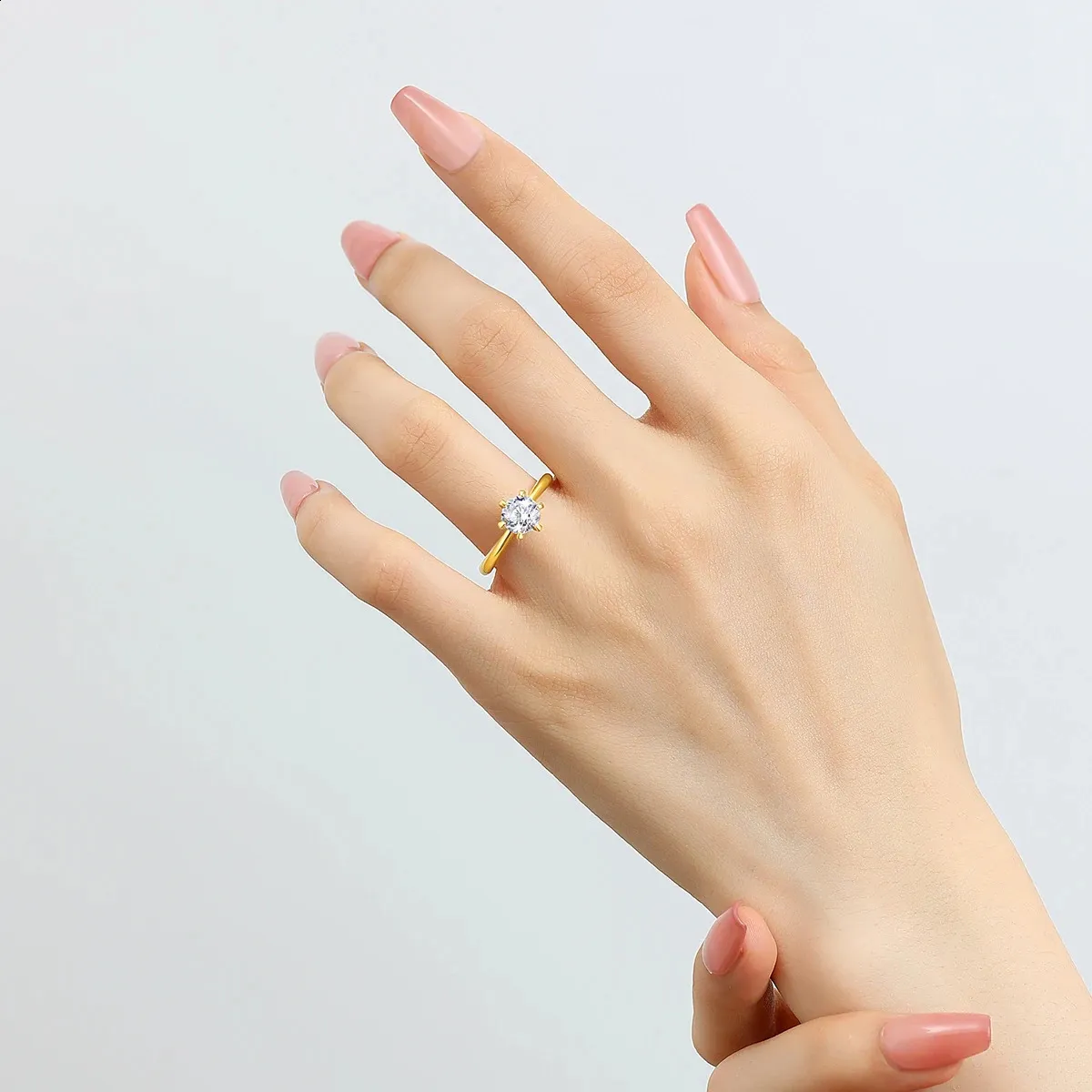 18K Gold Diamond Engagement Ring for Women - Anniversary Gift ...