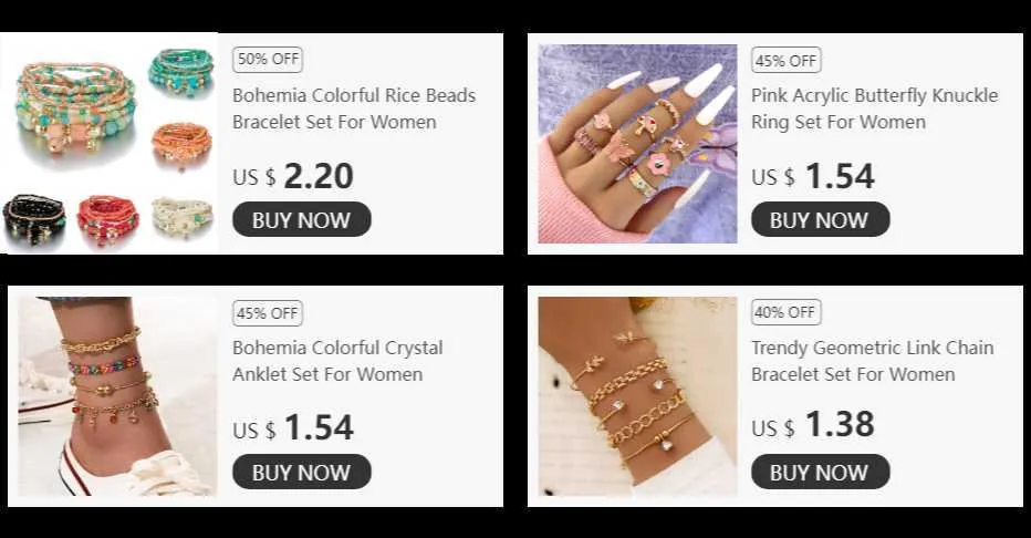 Bohemian Rainbow Charm Bracelet Set for Women - Colorful Rice Bead ...