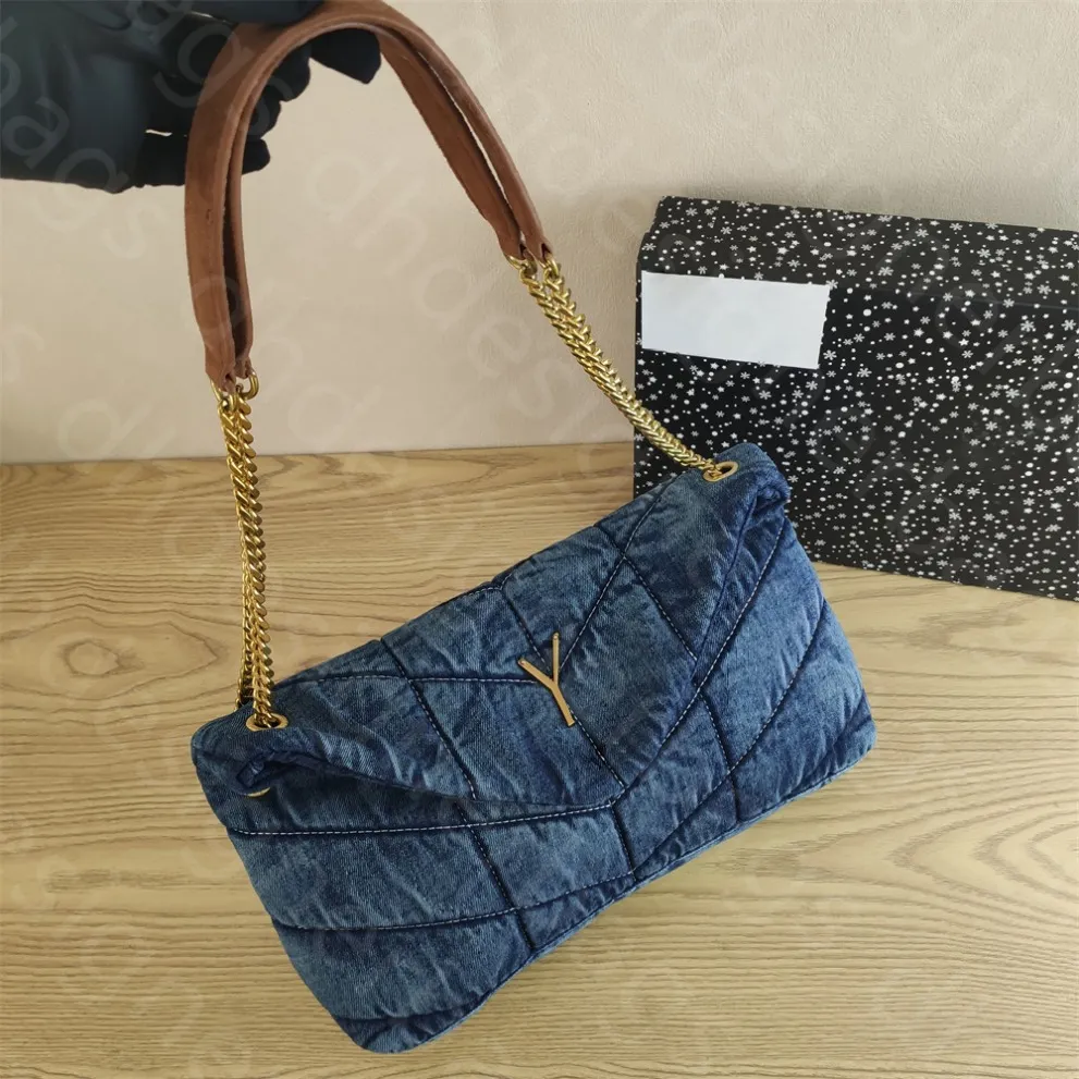 Designer Denim Crossbody Bag for Women - Luxury Blue Jean Purse with ...