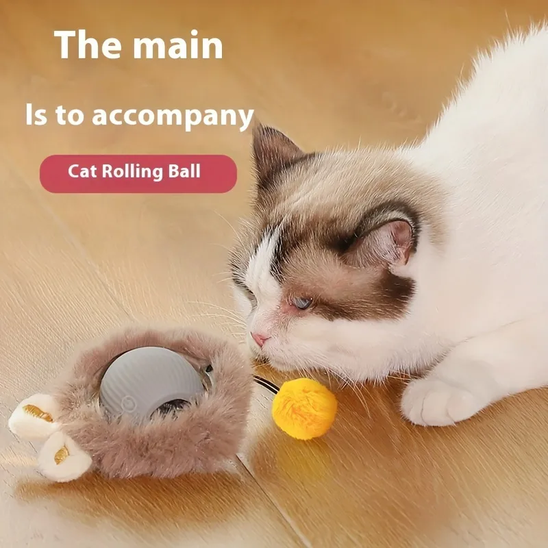 Interactive Motion Cat Toy: USB Rechargeable Plush Pal with Adjustable ...
