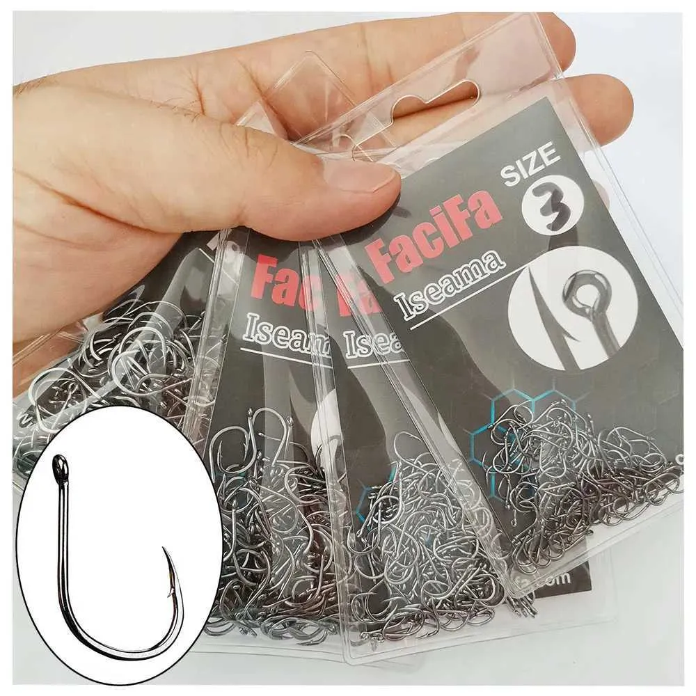 Iseama Circle Carp Fishing Hooks High Carbon Steel Barbed Fly Hooks ...
