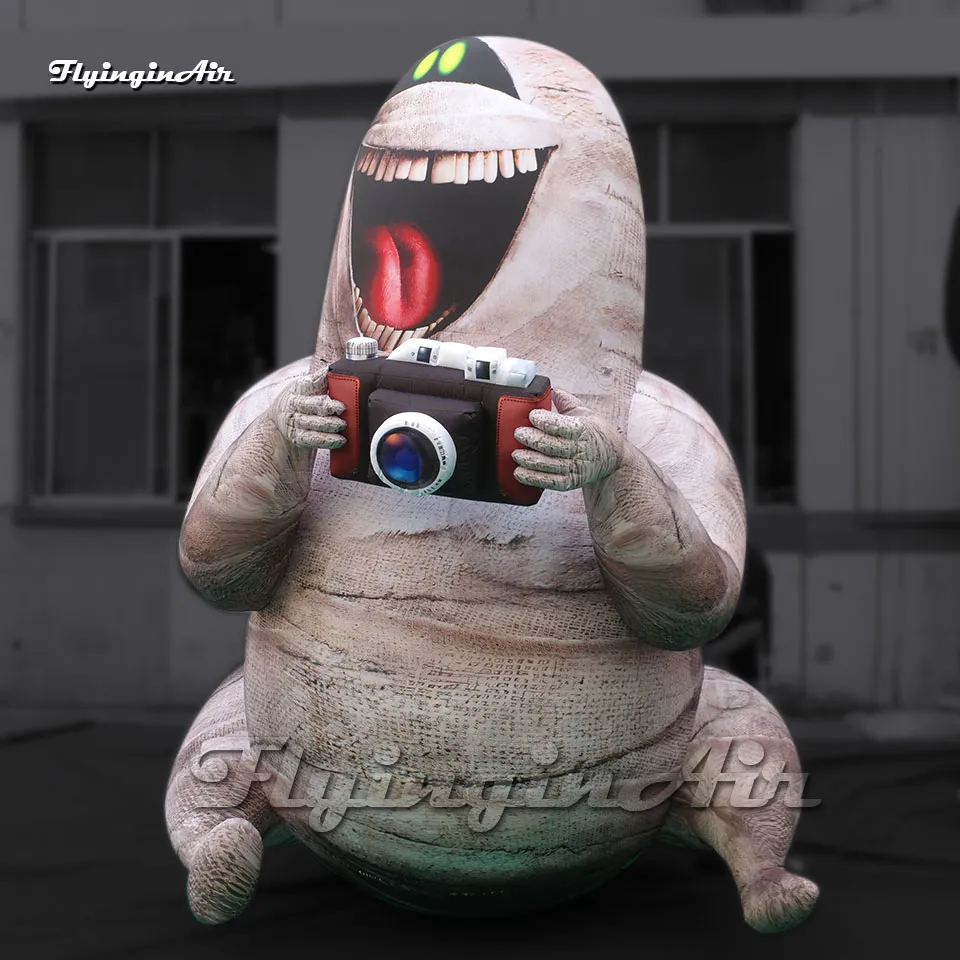 Halloween Decorations Giant Inflatable Mummy Holding A Camera White ...