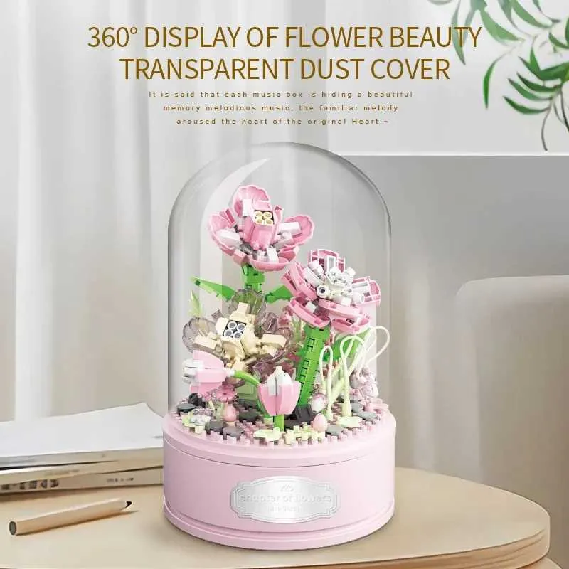 DHgate.com:438 Piece Gardenia Flower Music Box Building Blocks ...