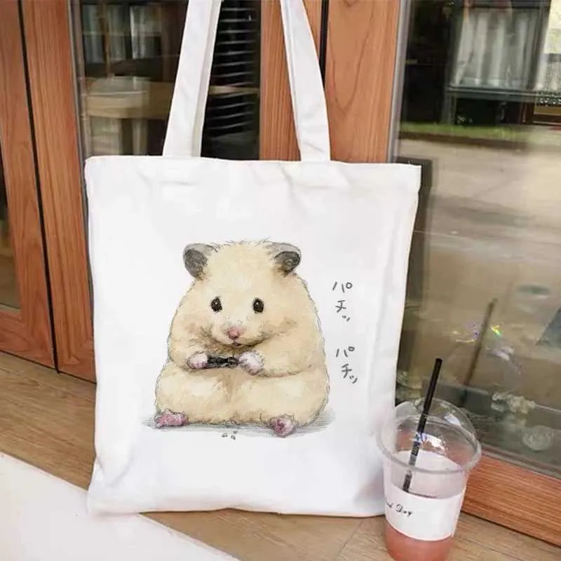 Cute Guinea Pig Print Shopping Tote Bag - Women's Reusable Grocery Bag ...