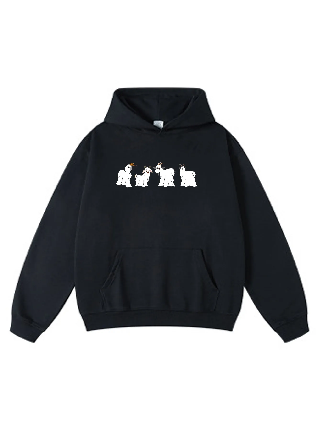 Ghost Goats Men's Black Fleece Hoodie Comfortable Fall And Winter ...