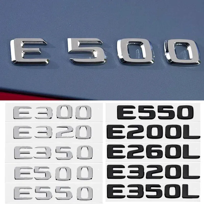 Mercedes Benz E Class 3D Tail Emblem Rear Trunk Number Plate Stickers Badge With Letters E200L ...