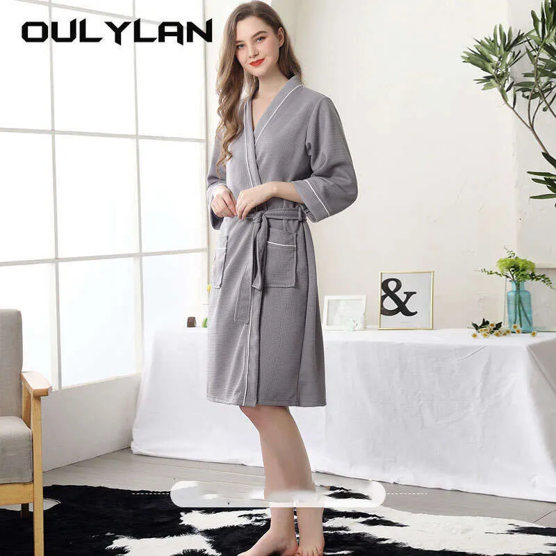 2024 New Lightweight Waffle Texture Couple's bathrobes for women ...