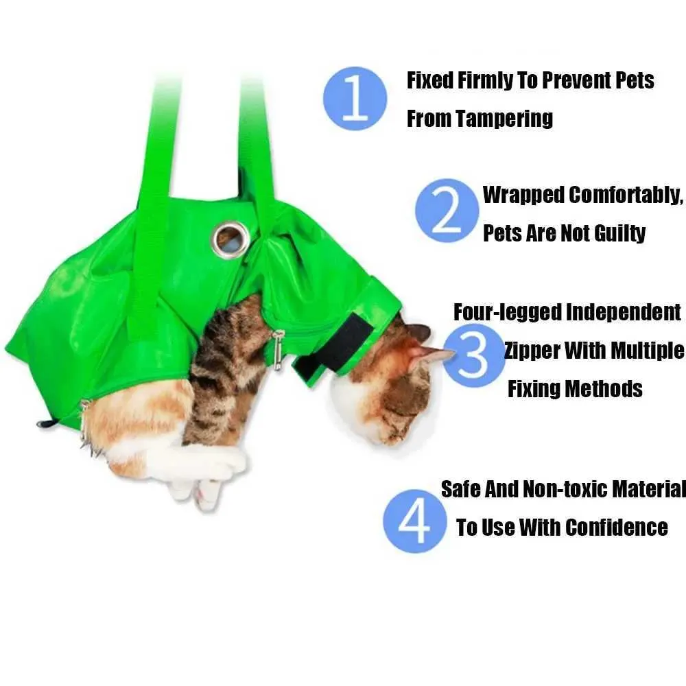Multi-Function Pet Carrier Sling Bag: Safe Cat Grooming & Restraint ...