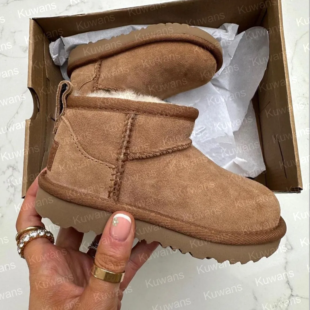 Kids & Adults Ultra Mini Ankle Boots: Cozy Fur Lined Sheepskin Winter ...