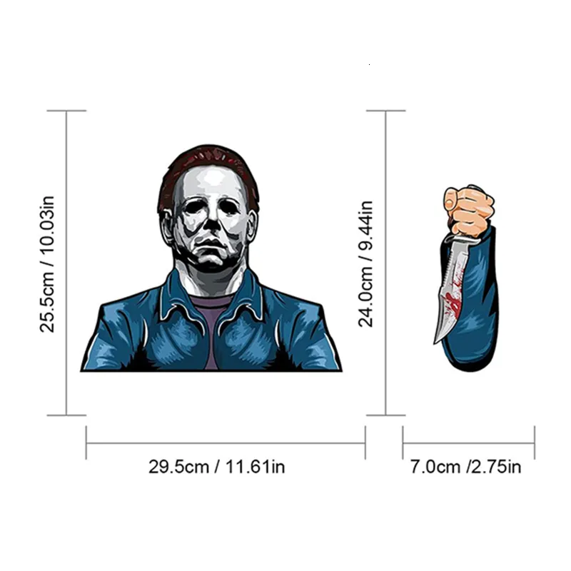 Horror Stickers For Car Rear Window Decals Halloween Killer Cling ...