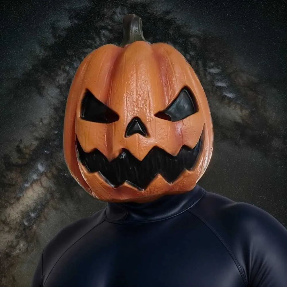 Scary Pumpkin Head Mask - Premium Halloween Horror Nights Mask - Jack O ...