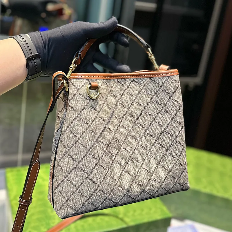 Emblem G Pattern Coated Canvas Bucket Tote Bag Italy Luxury Brand Green ...