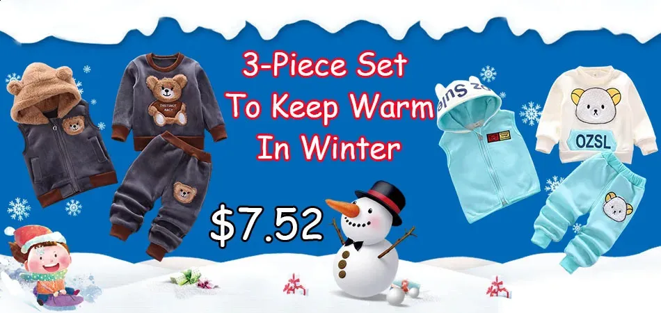 Baby Boy 2-Piece Cotton Clothing Set - Cartoon Bear Pullover Top ...