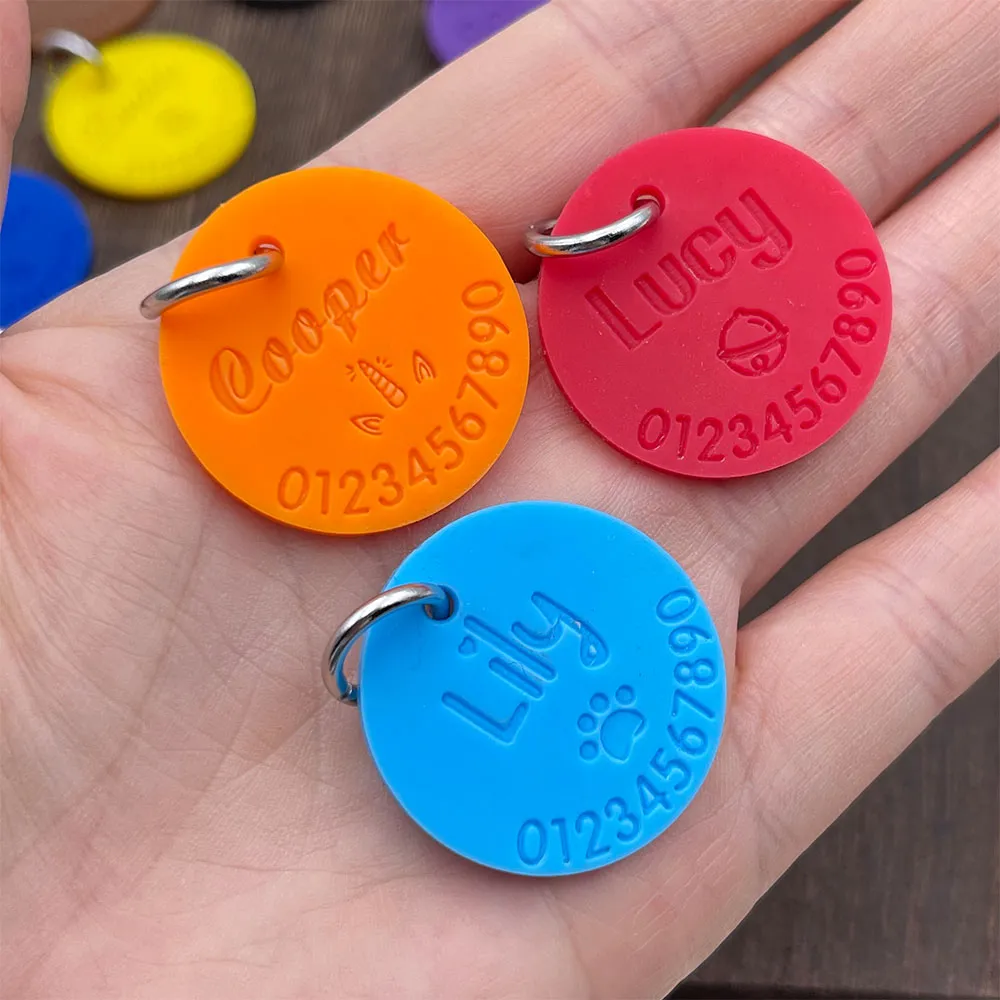 Personalized Silicone Pet ID Tag - Engraved Name & Phone Number for ...