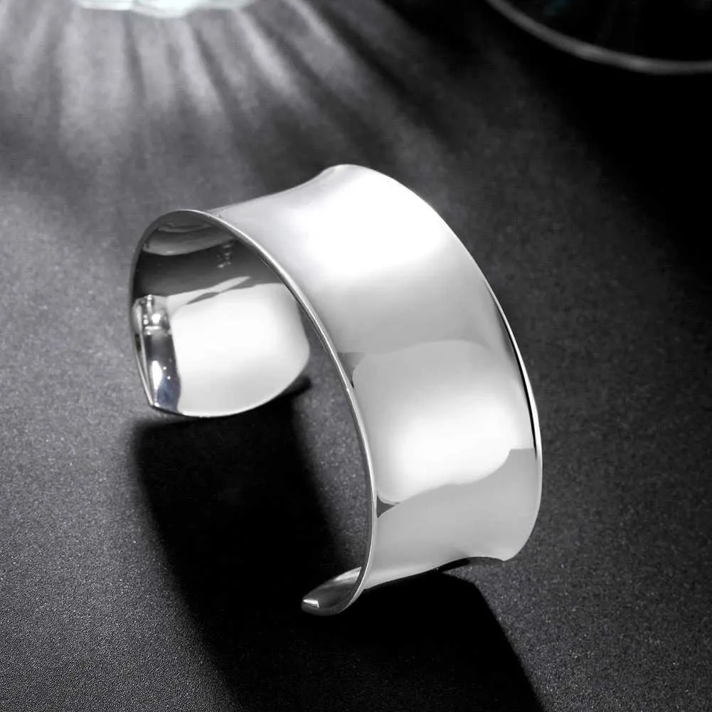 925 Sterling Silver Smooth Wide Silver Hinged Bangle... From Us_south ...
