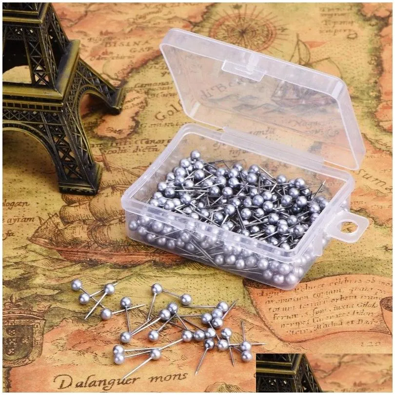 Wholesale 400 Pack Silver Plastic Head Push Pins Ticker With Steel ...