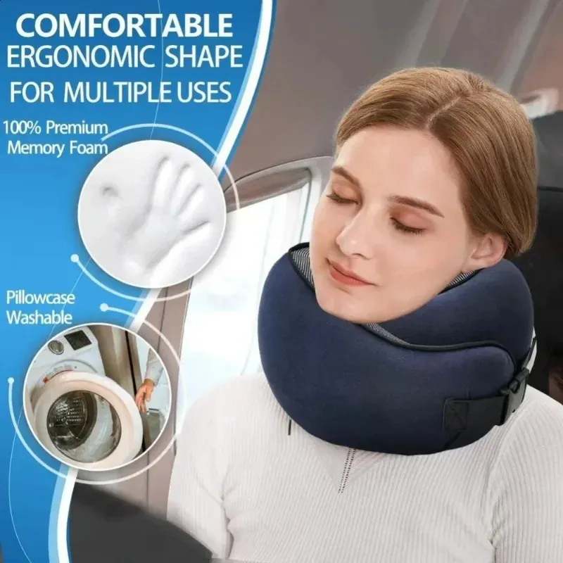 U-Shape Neck Cushion Travel Neck Pillow Memory Foam Car Pillow ...