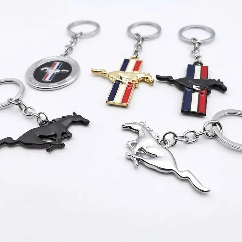 Automotive Keychain: Polished Metal Car Keyring With Symbolic Horse ...