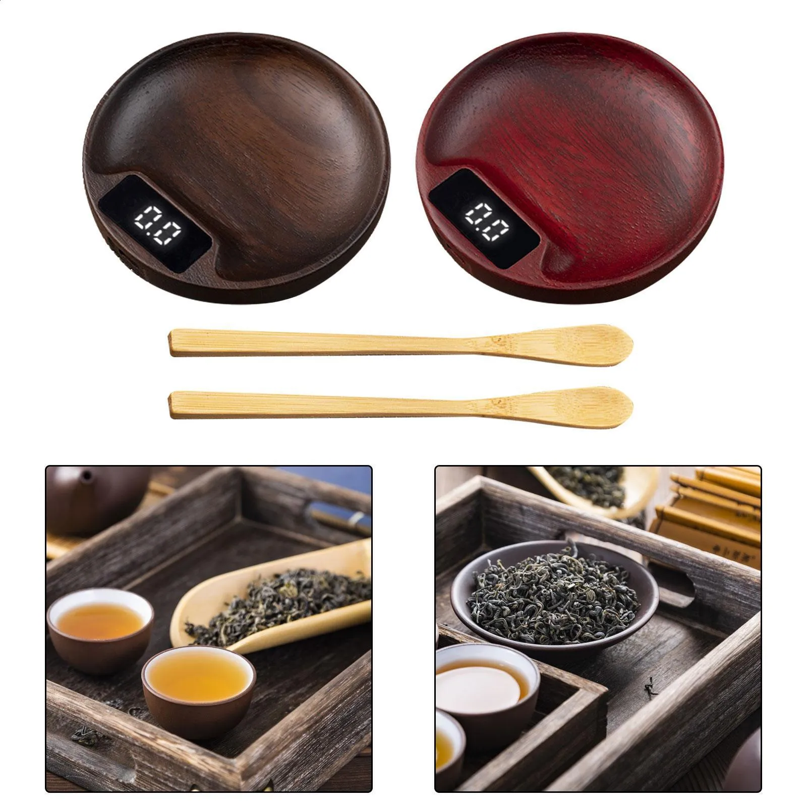Professional Rechargeable Wooden Digital Digital Tea Scale Set For Home ...