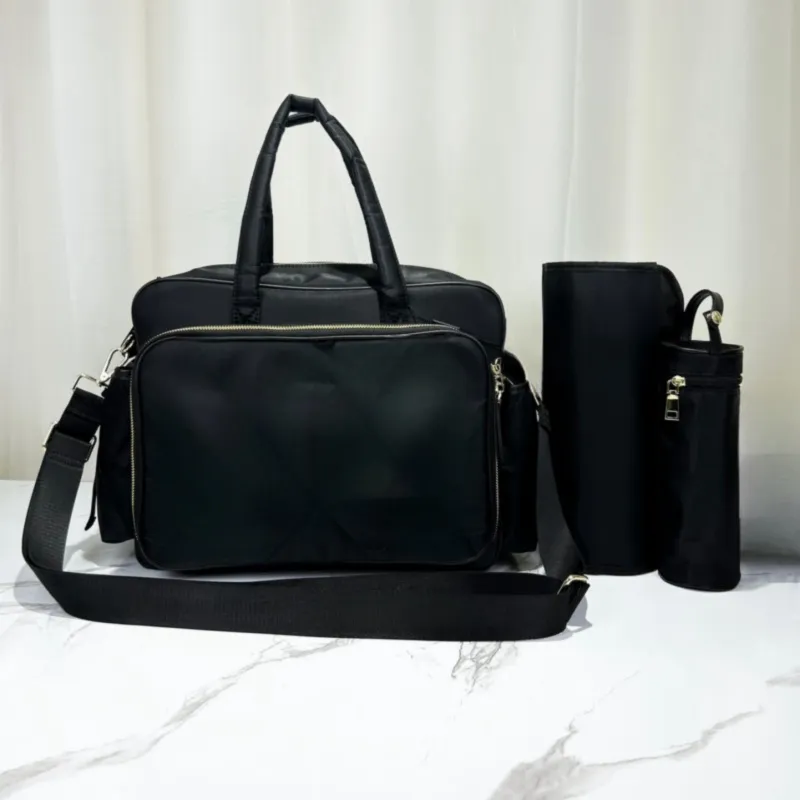 2025 Waterproof Brown Plaid All Black Diaper Bag With Zipper Ideal For ...