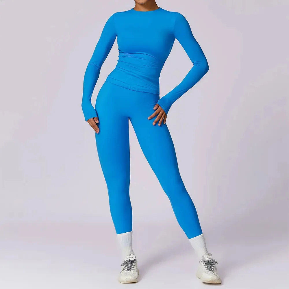 Womens track and field suit yoga set sportswear gym workout suit long ...