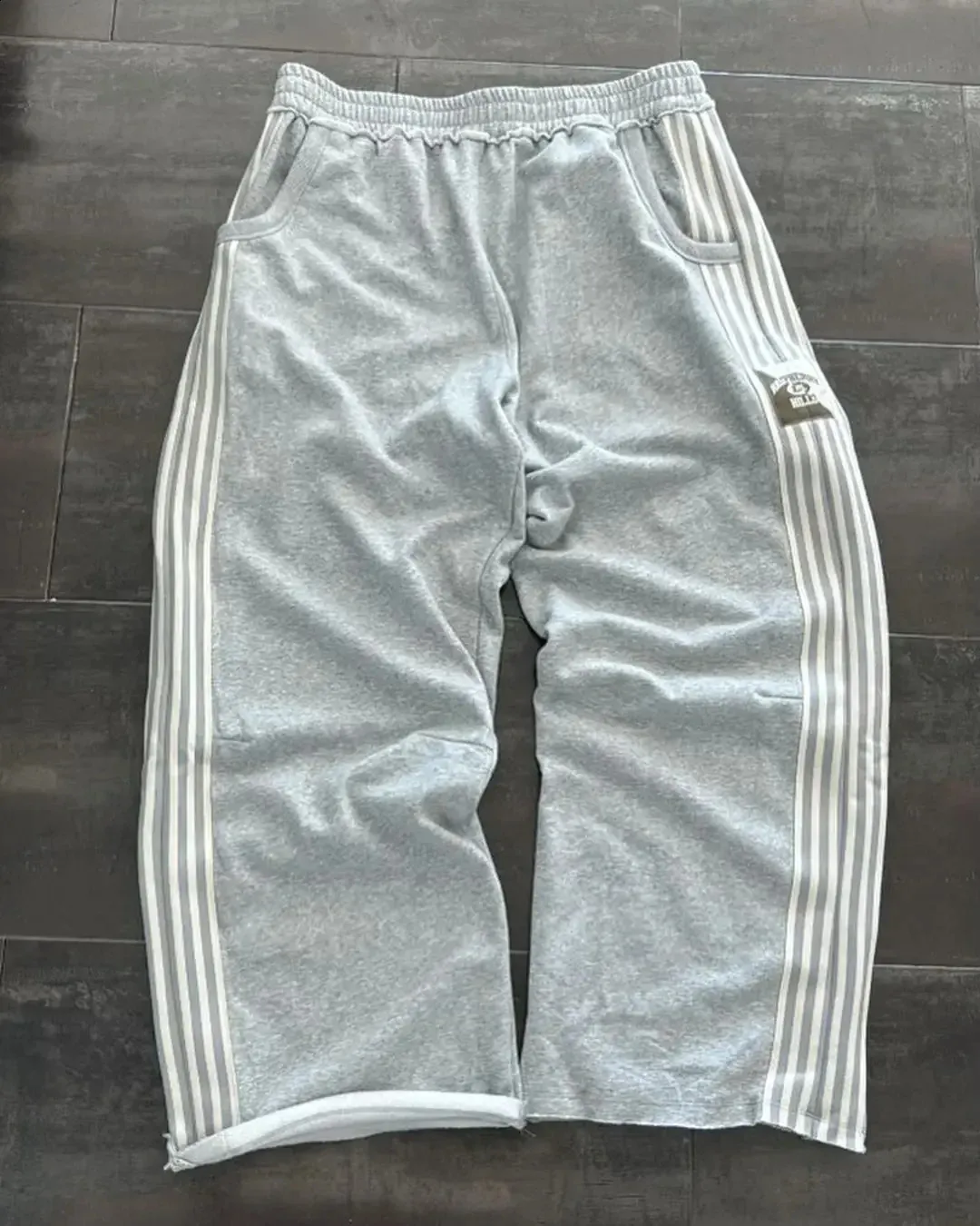 Men's Retro High-Waist Striped Sweatpants - Casual Loose Fit ...
