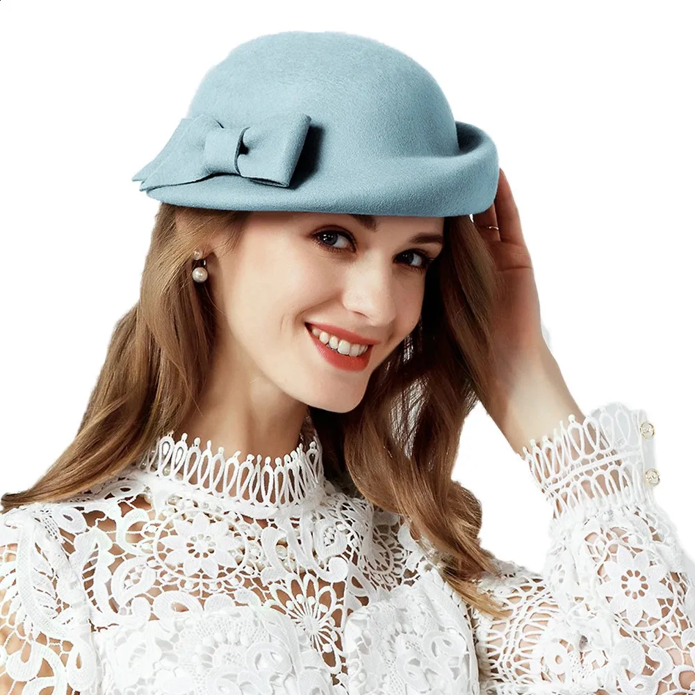 Women's Black Wool Beret Hat - Elegant French Style Winter Fedora for ...