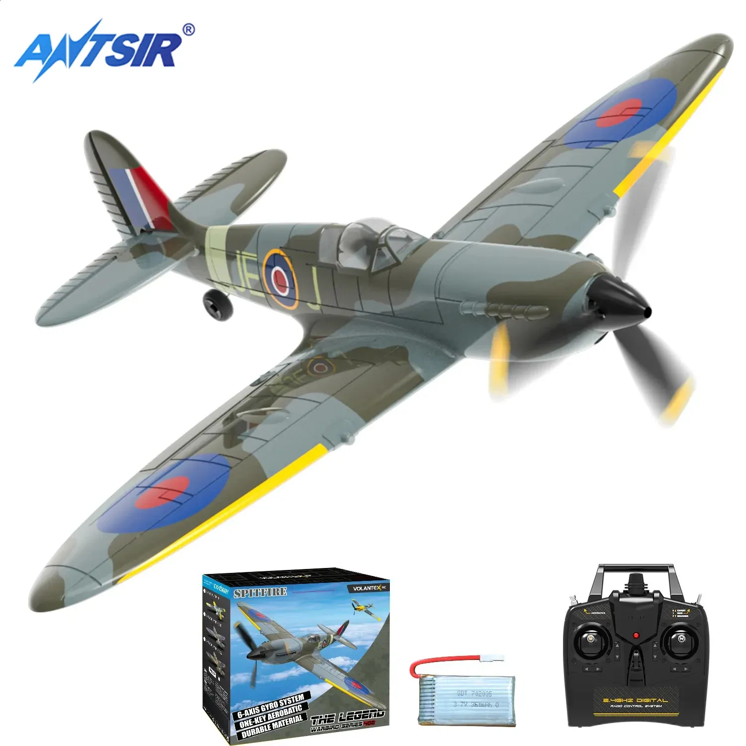 Volantex Spitfire Avistar Rc Plane EPP 400mm Wingspan One Key Aerobatic ...