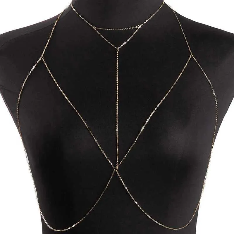 Sequined Cross Waist Chain Sexy Women's Chest Chain For Bikini And Body ...
