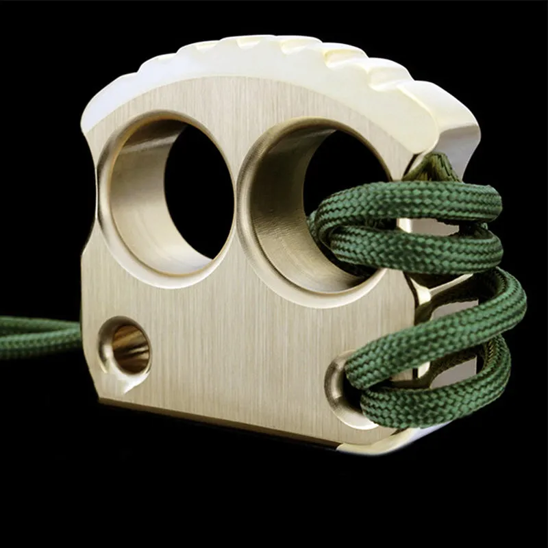 Mini Solid Brass Knuckle Duster Keychain Portable Self Defense EDC Tool ...