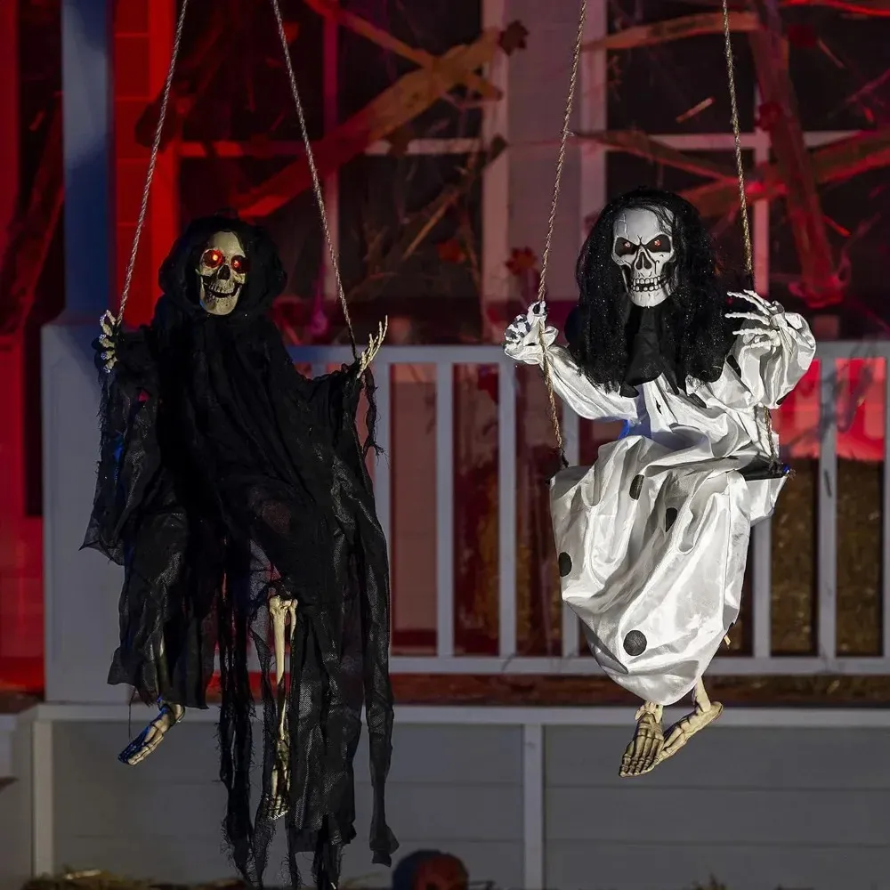 Glowing Ghost Decorations Two Piece Set Of Spooky Outdoor Inflatables ...