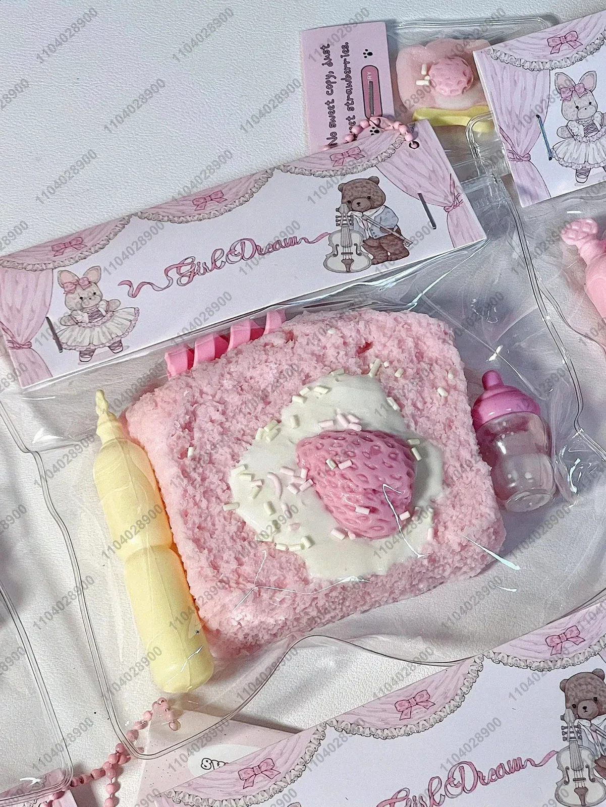 Strawberry Toast Squishy Toy Silicone Mochi Stress Relief Squeeze Toy ...