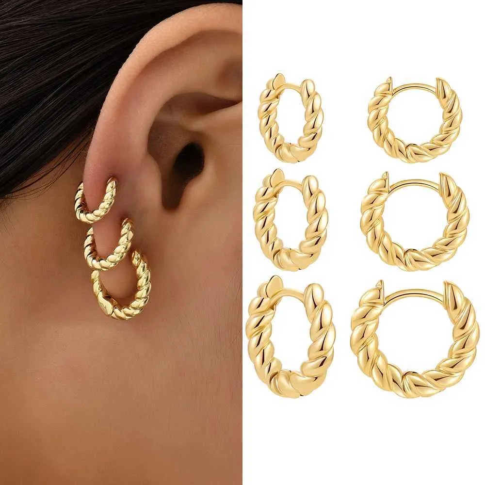 DHgate.com:Gold Twisted Huggie Cartilage Earrings - Stackable Circle ...
