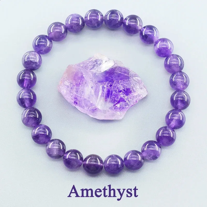 Purifying Genuine Amethyst Crystal Bracelet For Women Natural Stone ...