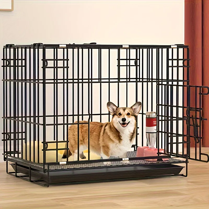 Heavy Duty Metal Dog Crate With Dual Doors Divider Removable Tray ...