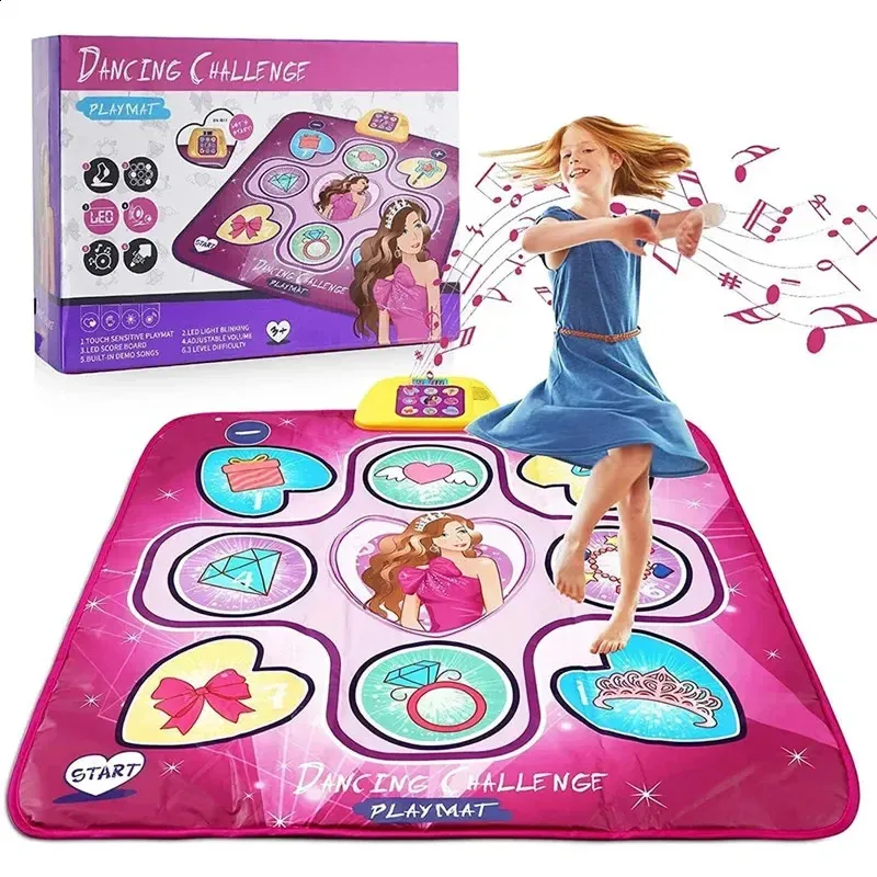 Portable Children's Toy Dance Game Pad Foldable LED Light Music ...