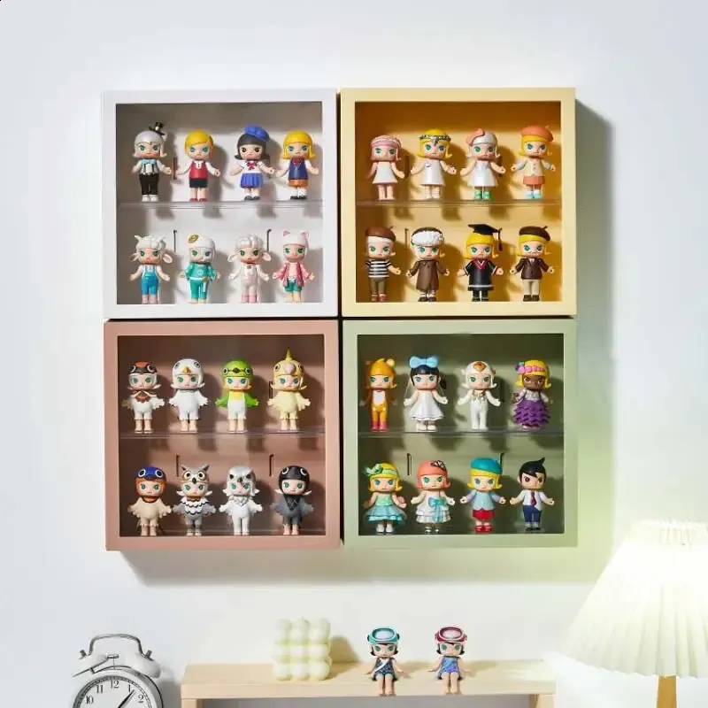 Multi Layer Wall Mounted Doll Display Rack With Dustproof Handle And ...